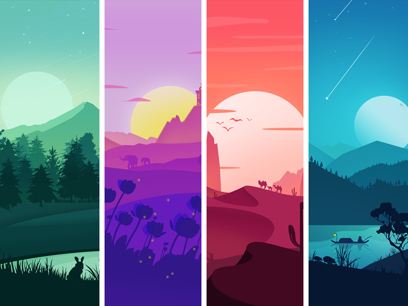 梦境风插画壁纸_Wuli王二蛋-站酷ZCOOL