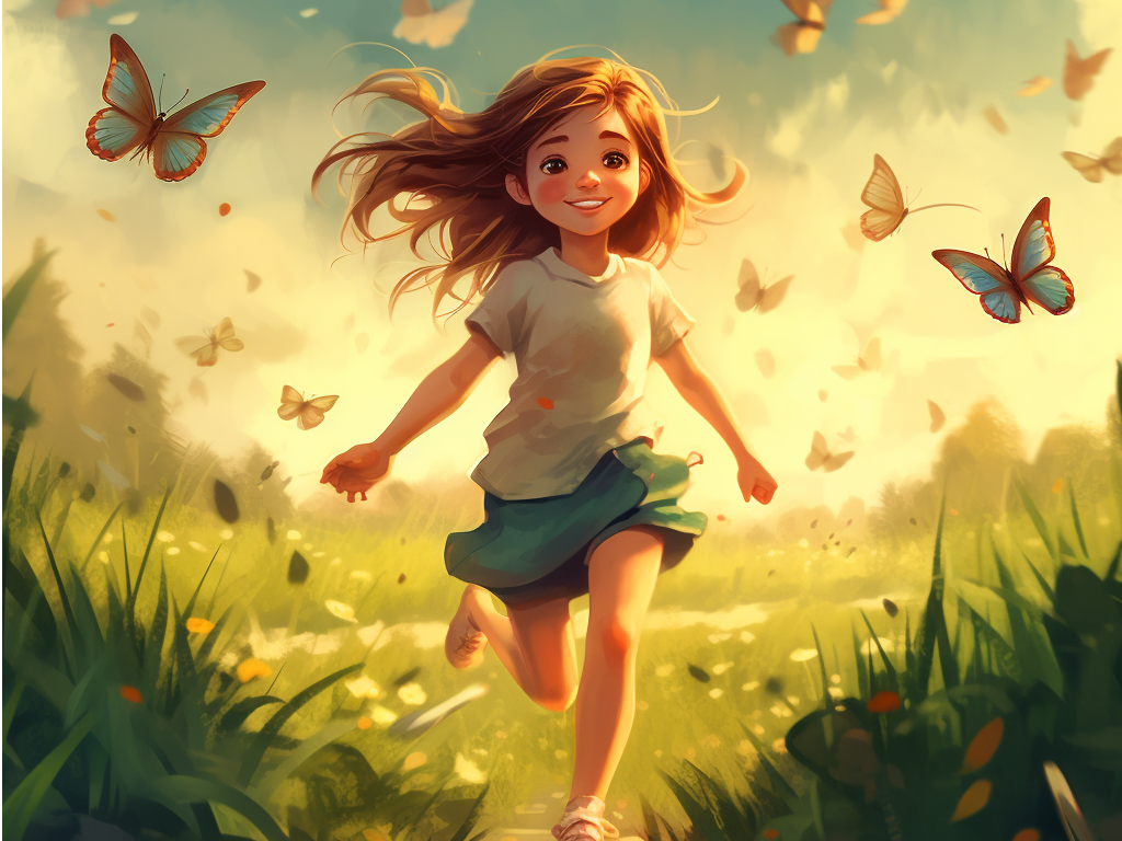 追逐风的小女孩_kozei-站酷ZCOOL