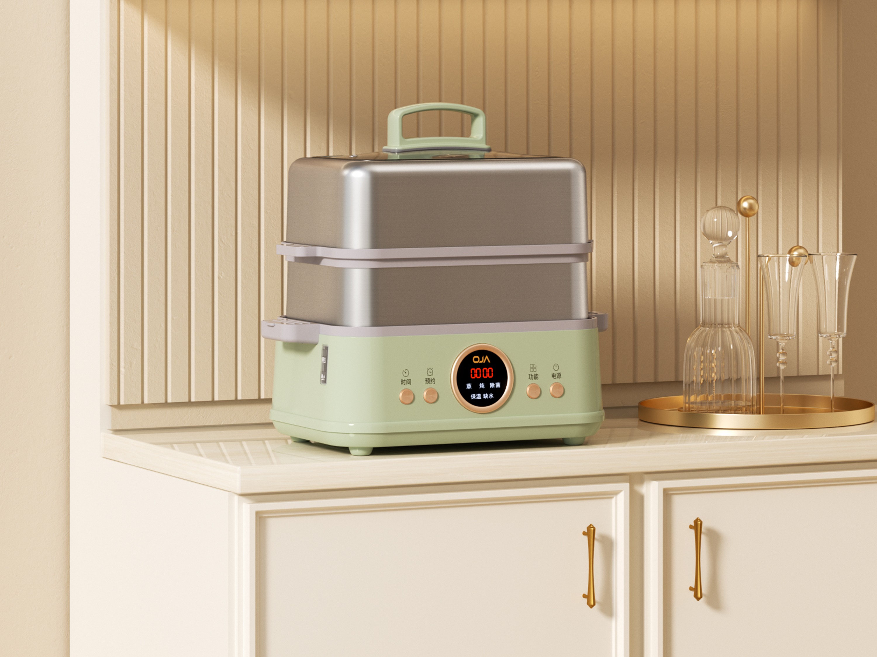 电蒸锅渲染合集_阿雲_3DRender-站酷ZCOOL