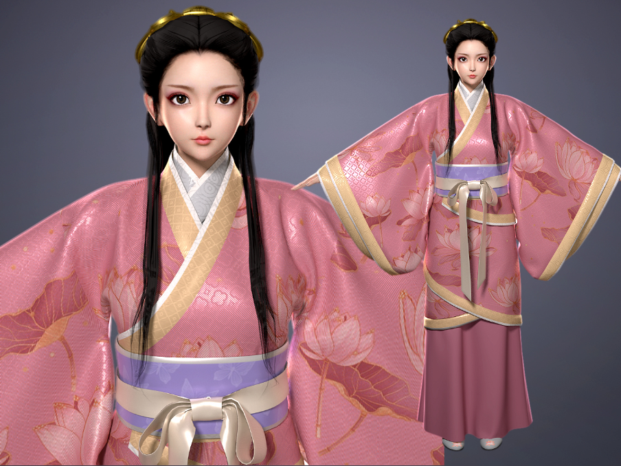 3D国风人物建模案例_原创好模型-站酷ZCOOL