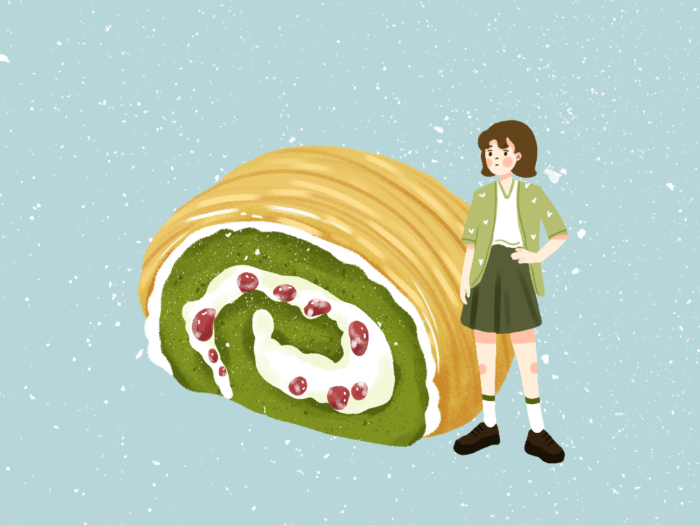 甜点女孩-99芝士抹茶红豆卷女孩_一个不重复的名12-站酷ZCOOL