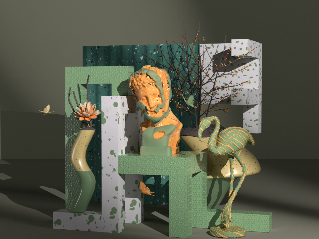 C4D艺术场景渲染_清汤小白CAI-站酷ZCOOL