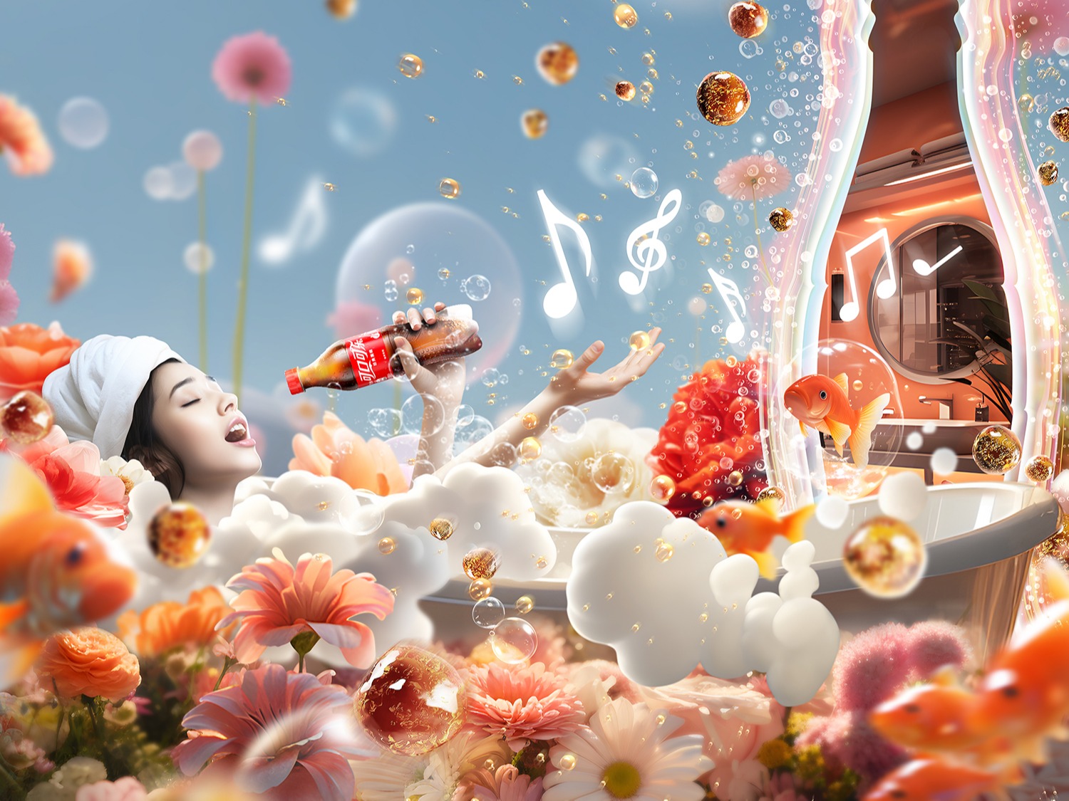 可口可乐-浴室歌王放飞时刻～_嘿叔-站酷ZCOOL