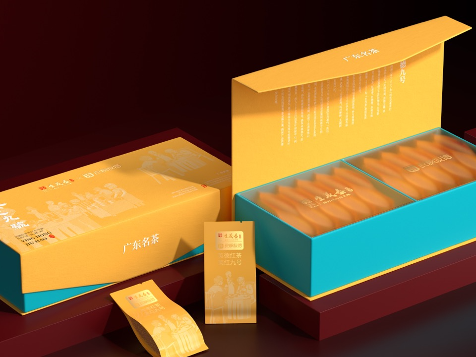 良枫有信英红九号茶叶礼盒包装设计_JULING包装设计-站酷ZCOOL