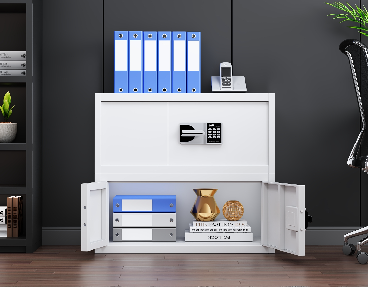 文件柜办公柜钢制铁皮柜资料柜财务室档案柜储物柜_抓油条-站酷ZCOOL