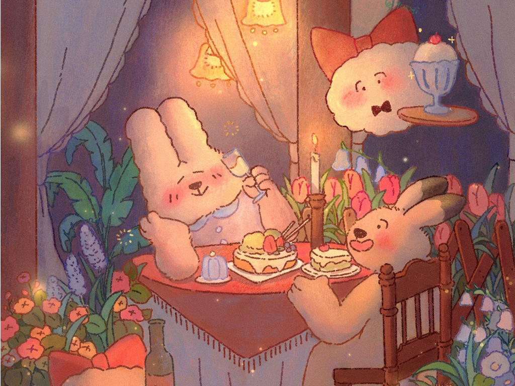 《月海镇》系列5 | 花园晚餐_yueyi_-站酷ZCOOL