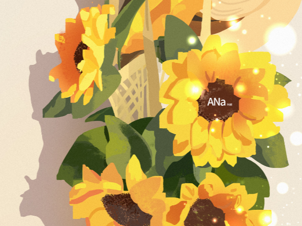 【色彩治愈之旅】#速涂# NO.6 向日葵_摘星星的Ana-站酷ZCOOL