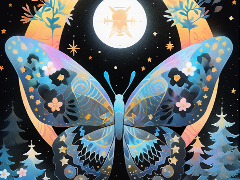 月下蝶舞_米魔mimimo-站酷ZCOOL