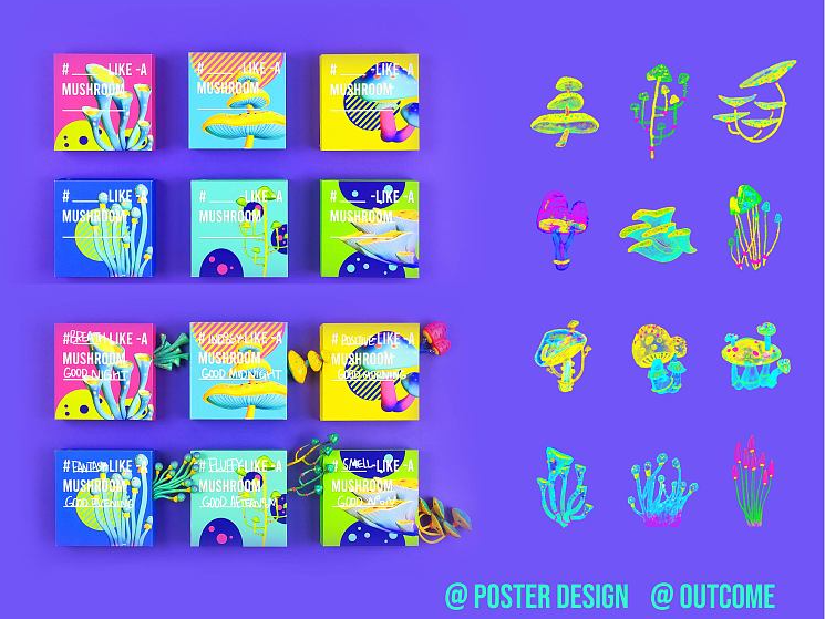 蘑菇人/ Mushroom human beings_肉桂卷呀-站酷ZCOOL