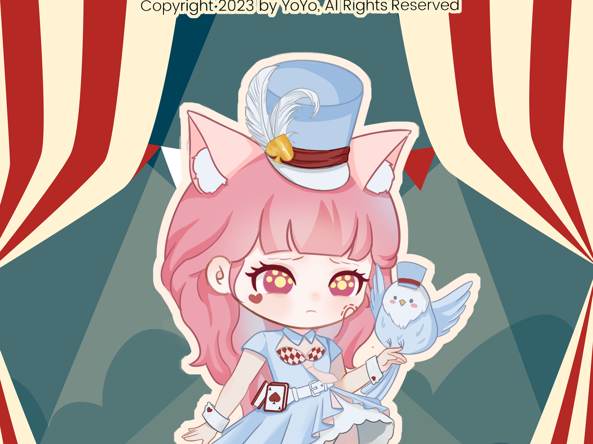 【Miroo马戏团嘉年华】潮玩插画设计-幻鸠魔术_躺平YoY-站酷ZCOOL