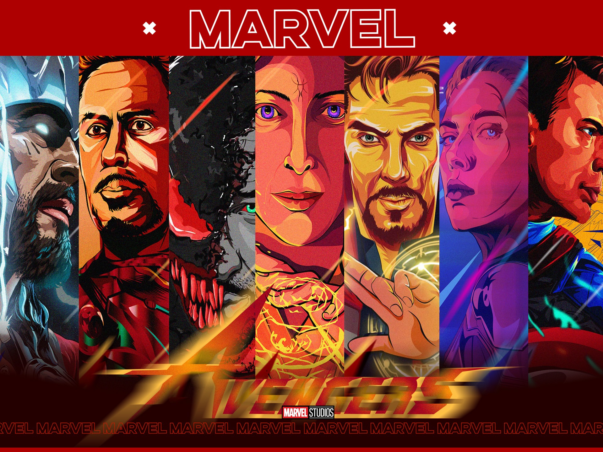 漫威宇宙·复仇者联盟·系列插画_SAKURA菌a-站酷ZCOOL