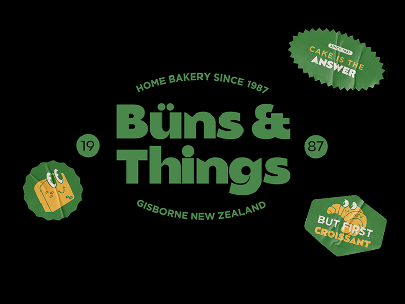 Buns & Things 面包店品牌设计_MintPaper-站酷ZCOOL