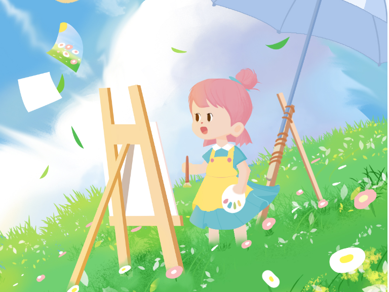 天气插画（刮风）《等风来》#y园糖插画打卡21天#day18_lito蛋糕-站酷ZCOOL