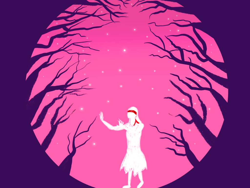 女孩迷失森林 Blindfolded Girl Lost in Forest_Mila插画-站酷ZCOOL