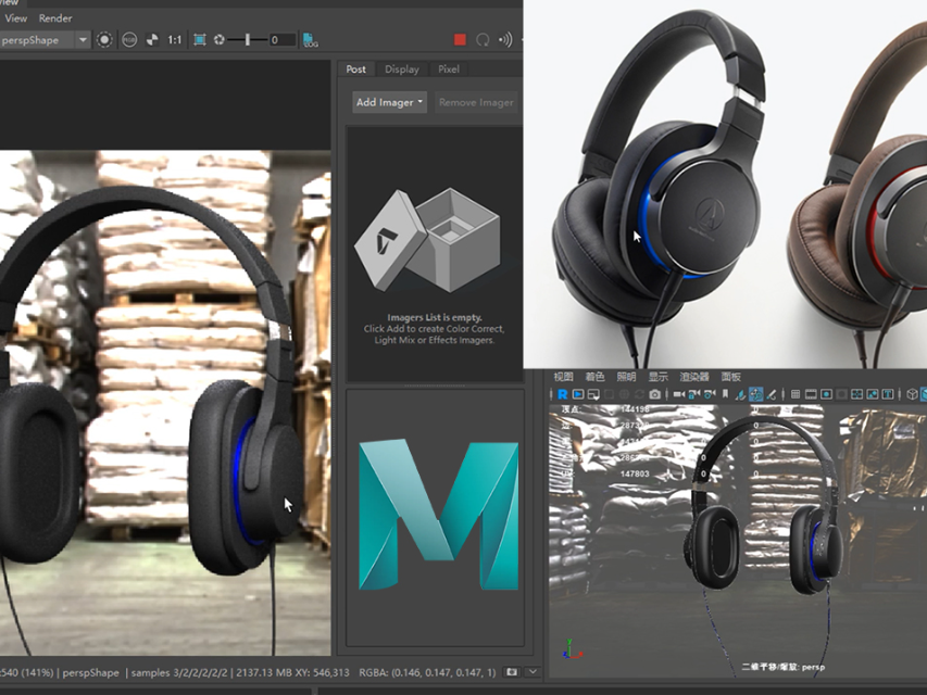 【Maya建模教程】耳机模型渲染讲解，maya基础建模教程_Alan安澜-站酷ZCOOL
