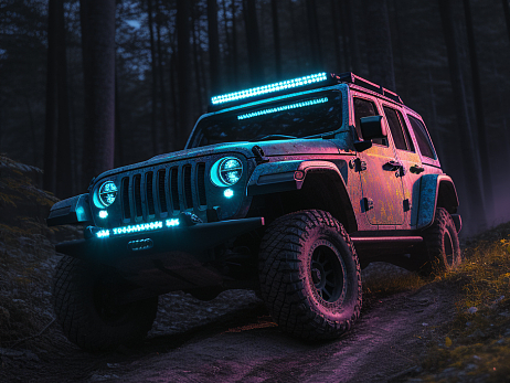 越野车RGB灯条LED灯具照明产品设备场景图_ABEL_R-站酷ZCOOL