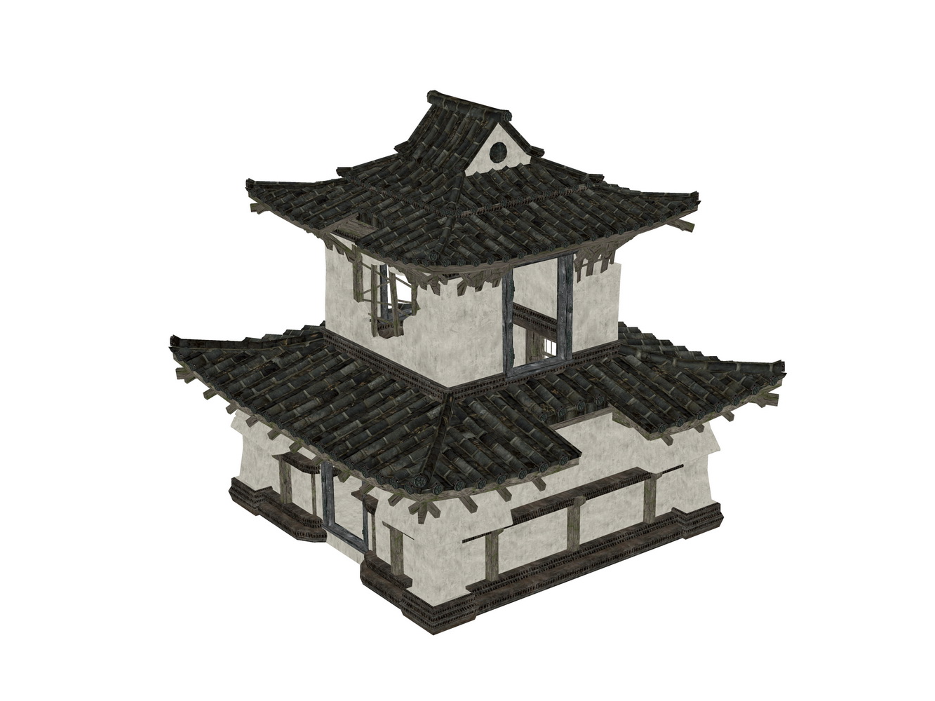 亚洲古建筑SU模型下载_素模网-站酷ZCOOL