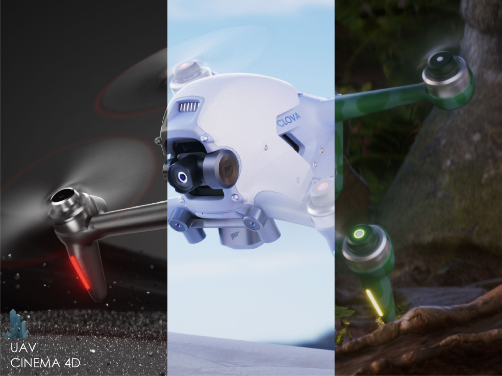 产品场景渲染练习-无人机_clova9-站酷ZCOOL