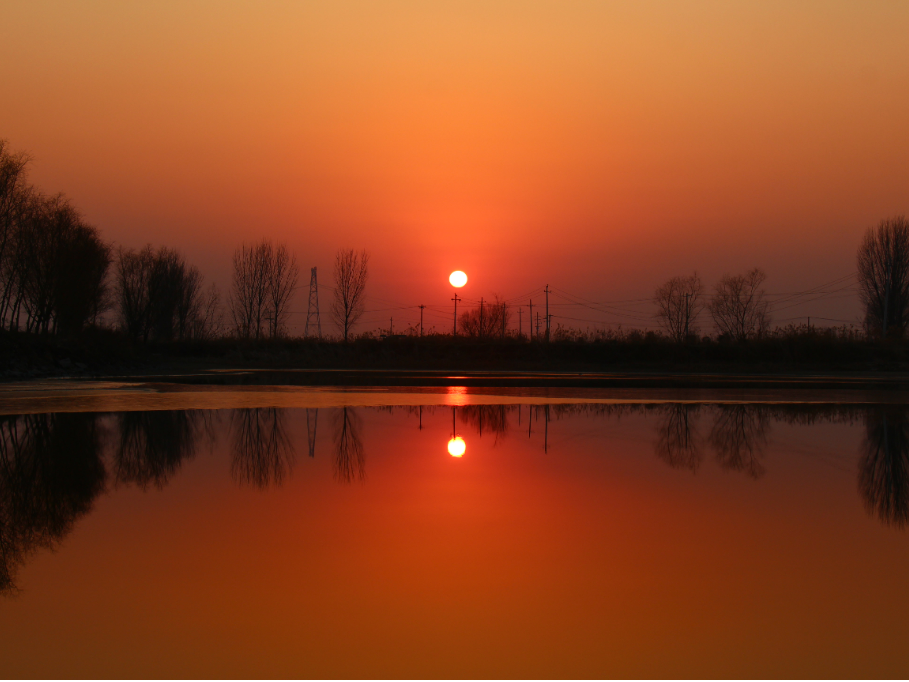 黄河·落日圆_蓝衣红影-站酷ZCOOL