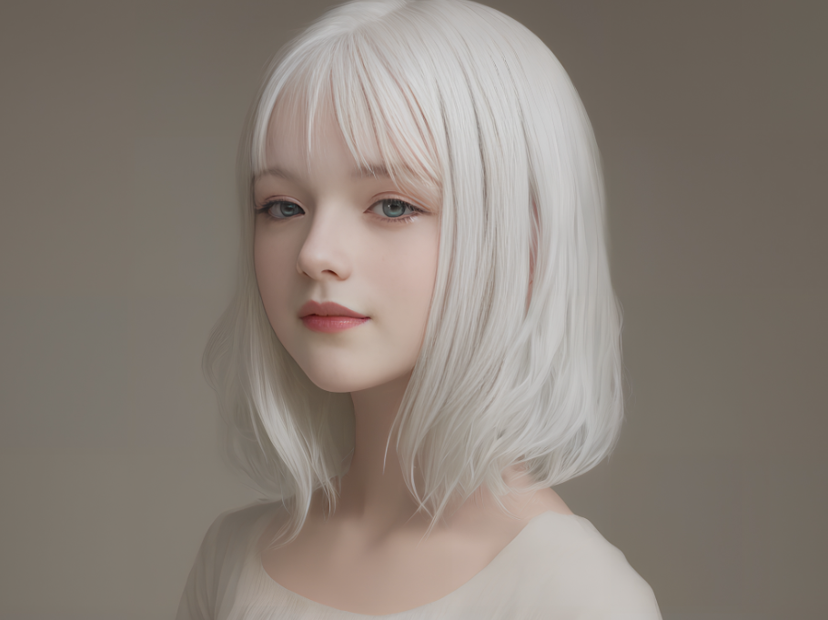 AI白发气质美女_欧欧OUOU欧欧-站酷ZCOOL