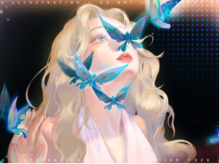 插画创作_蝶_uzu呆呆呆呆呆-站酷ZCOOL