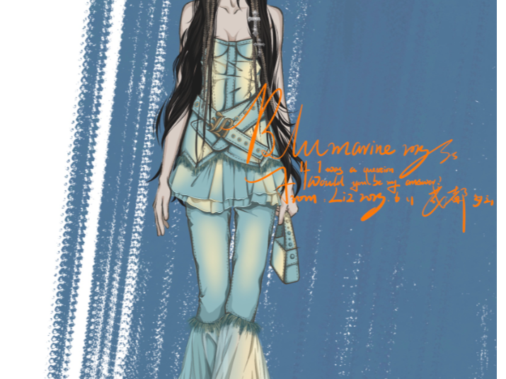 时装效果图 | Blumarine 2023 SS_LIZ_ism-站酷ZCOOL