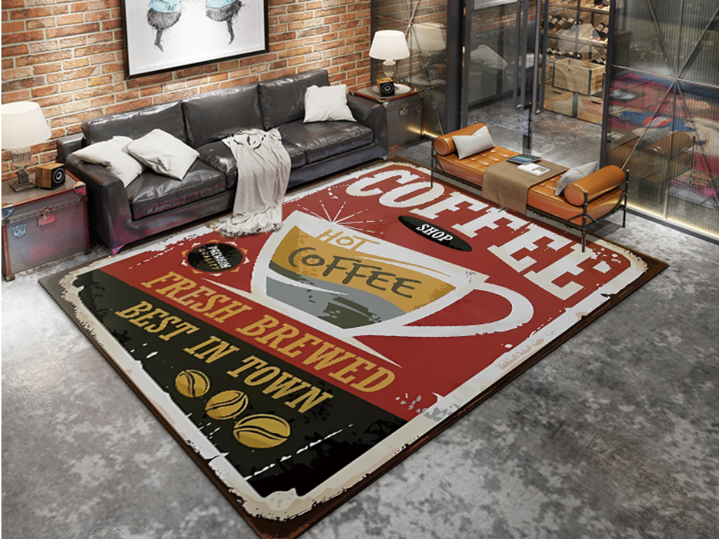 美式复古美拉德客厅地毯_小青蛙柚子-站酷ZCOOL