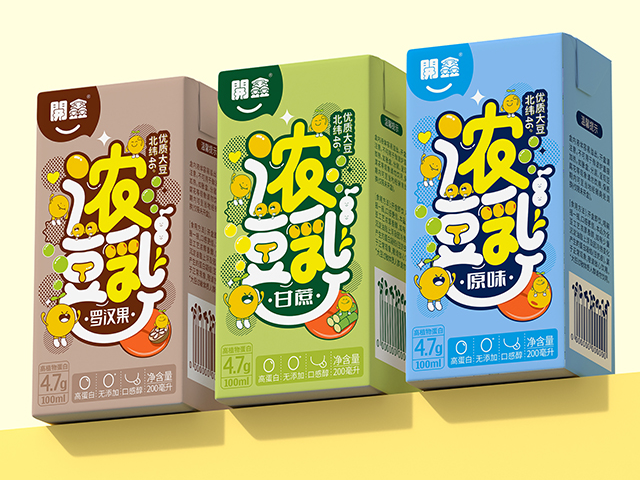 开鑫浓豆乳包装设计醇香豆乳_小西瓜1121-站酷ZCOOL