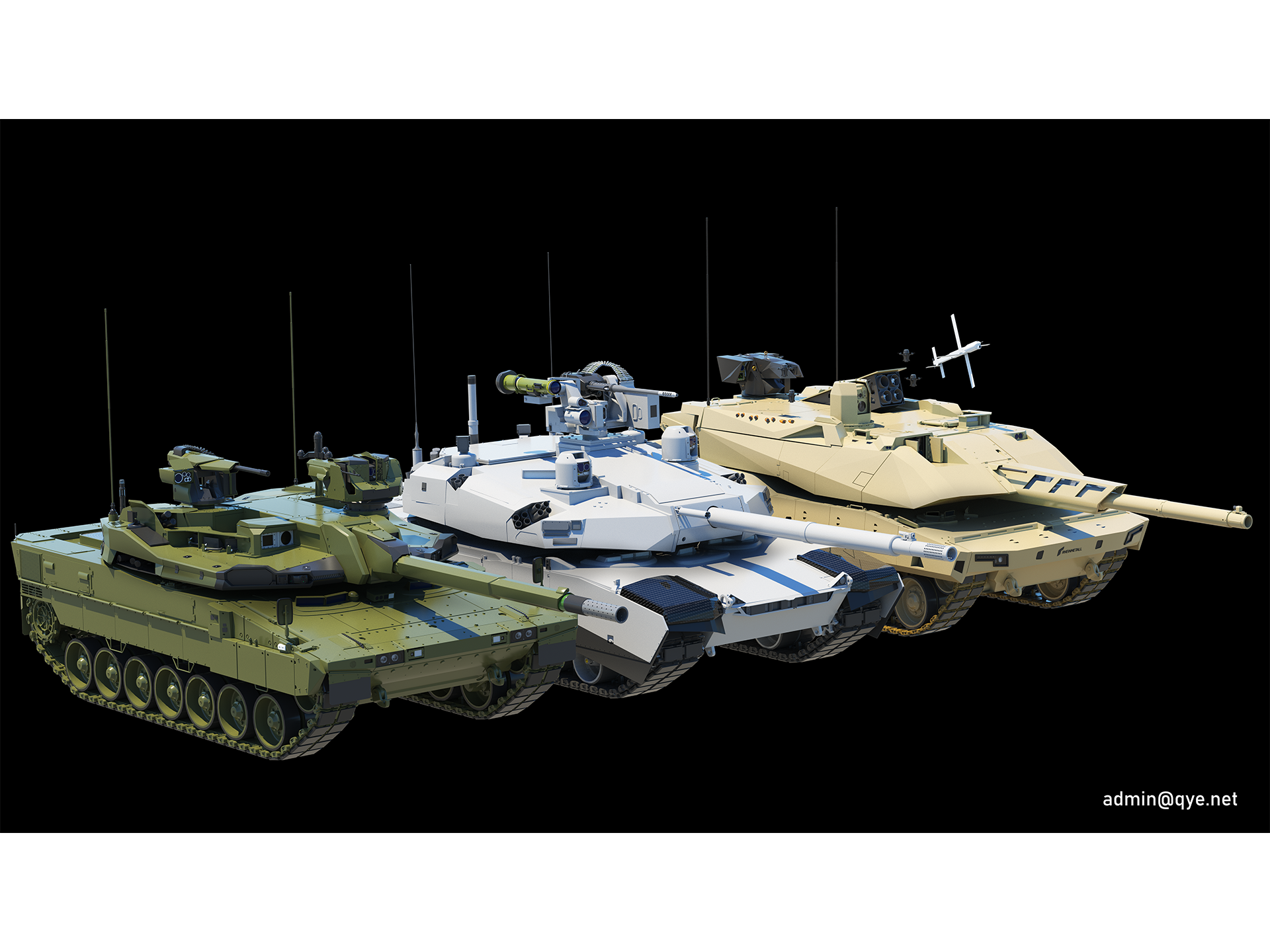 次世代主战坦克集结，艾布拉姆斯X，EMBT，KF51_QIUYUEN-站酷ZCOOL