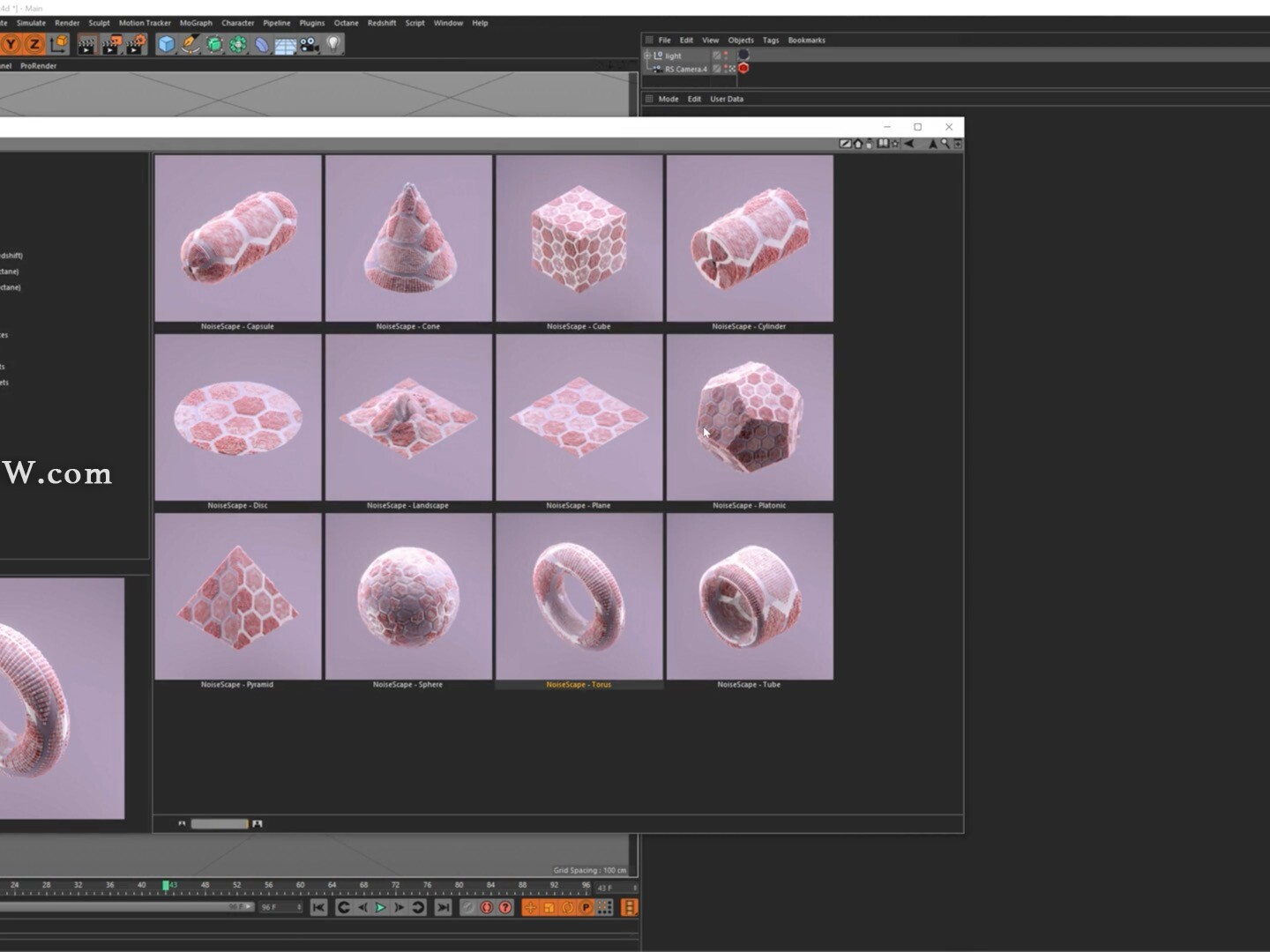 C4D插件：噪波分形程序置换循环动画模型预设库TFMstyle – NoiseScape v2_Mac小素材-站酷ZCOOL