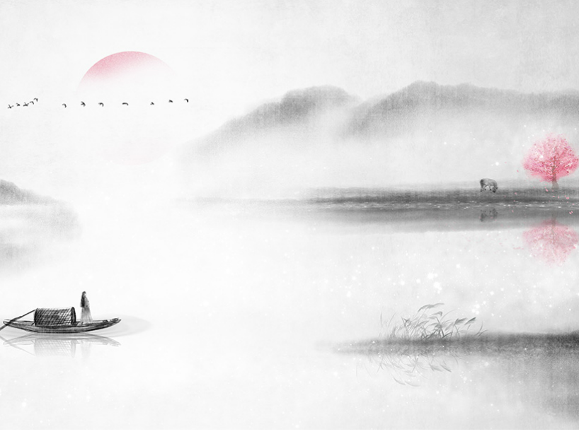 水墨江南《多情山水》水墨中国禅意水墨山水画意境简约_隐彰-站酷ZCOOL