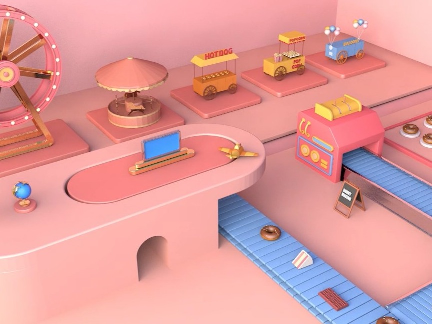 C4D小短片《Dessert amusement park 甜品游乐园》_Chang09-站酷ZCOOL