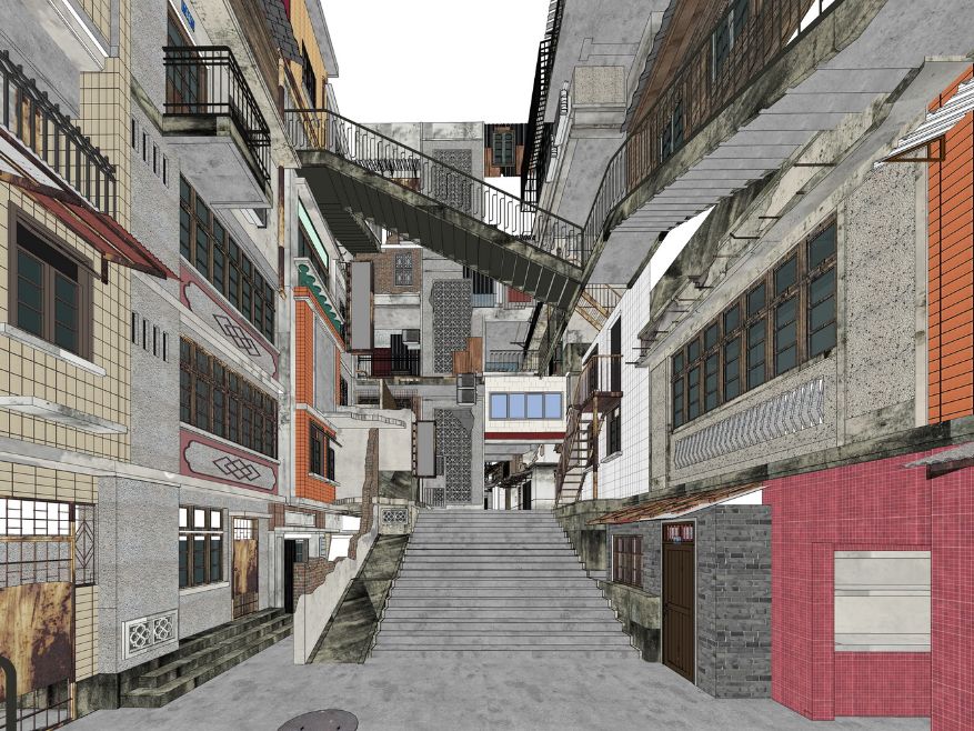 长沙老城区SU模型下载_素模网-站酷ZCOOL