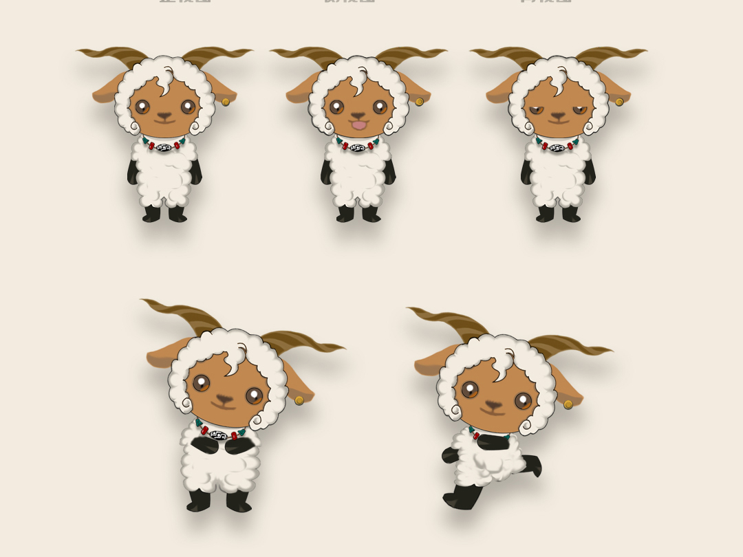 藏式卡通插画藏羚羊IP_塔益-站酷ZCOOL