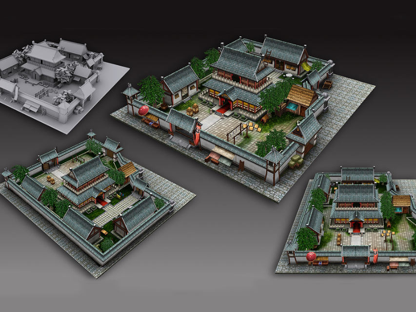 【3dmax场景建模】古风四合院场景建模教程_Alan安澜-站酷ZCOOL