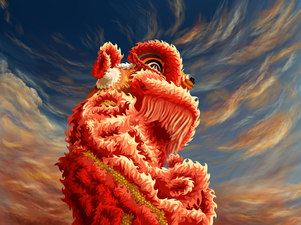 醒狮-瞭望_Miao笔生花-站酷ZCOOL