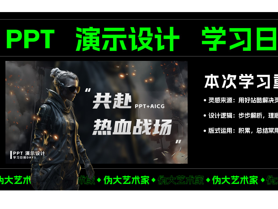 【DAY 01】共赴PPT+AIGC热血战场_伪大艺术家-站酷ZCOOL