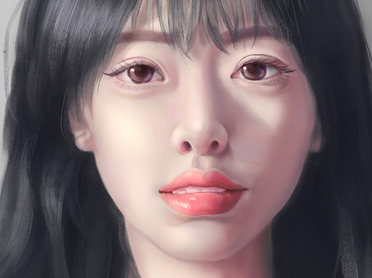 正脸妹子练习_孟枭-站酷ZCOOL