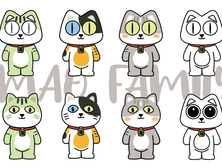 原创MAO FAMILY 3只猫咪IP形象设计+碗盘样机设计_Zhaora-站酷ZCOOL