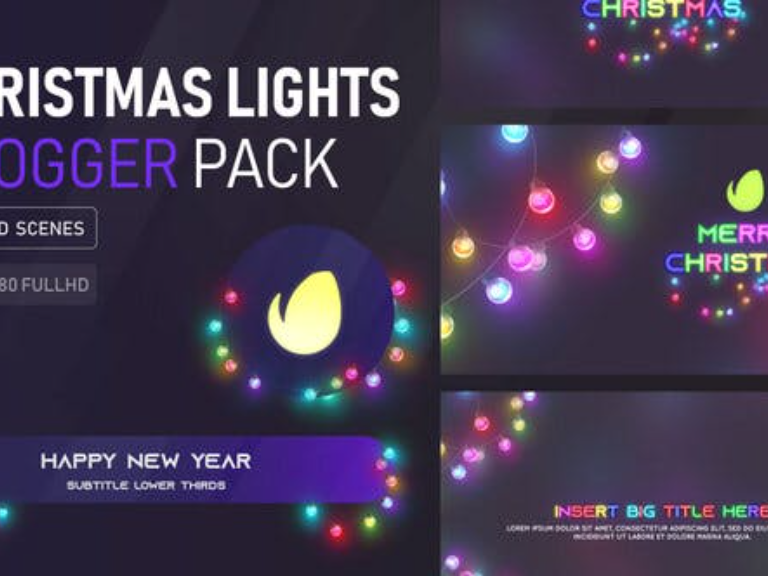 AE模板 | 彩灯风格背景动态动画圣诞灯包展示促销视频_猿文件网官方账号-站酷ZCOOL