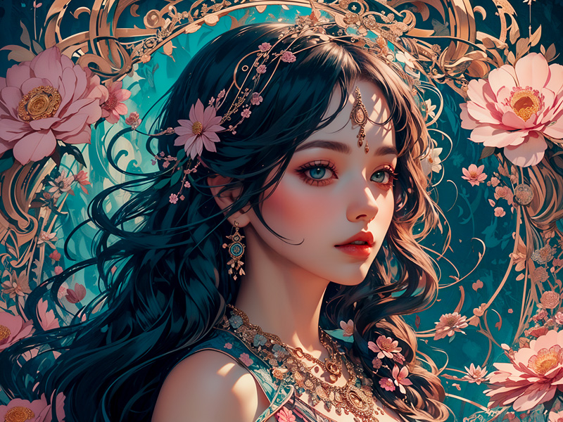 【AI绘画作品-131】花想容_坤哥的奇幻世界-站酷ZCOOL