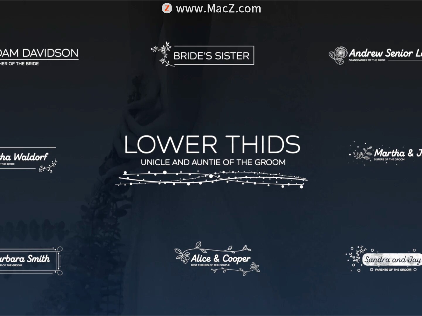 FCPX插件：婚礼标题展示效果Wedding Titles Pack_醉舞千年杯莫停-站酷ZCOOL