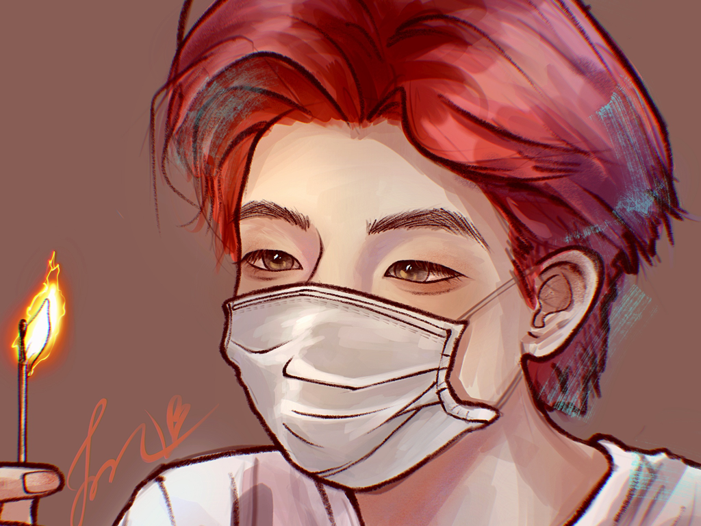 红发世首帅金泰亨！_哈哈啵Jmx-站酷ZCOOL