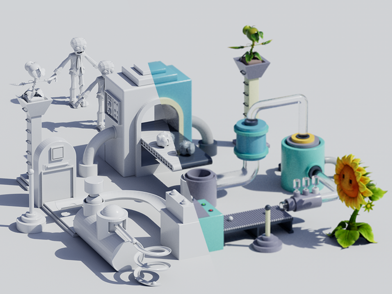 C4D场景建模_梦ht-站酷ZCOOL