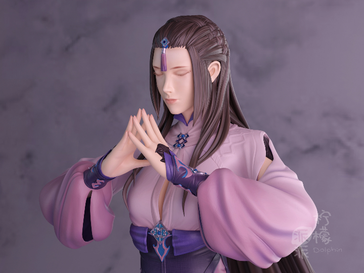 Dolphin 古剑奇谭三云无月 zbrush建模_柠檬派派Dolphin-站酷ZCOOL