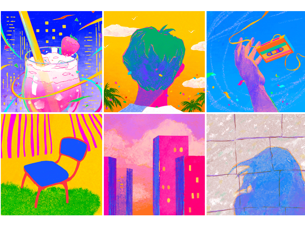 City Pop复古风插画合集_bananafish_art-站酷ZCOOL