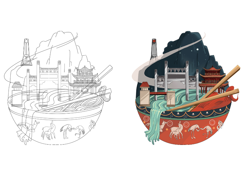 “见画如面”插画设计_张De帅-站酷ZCOOL