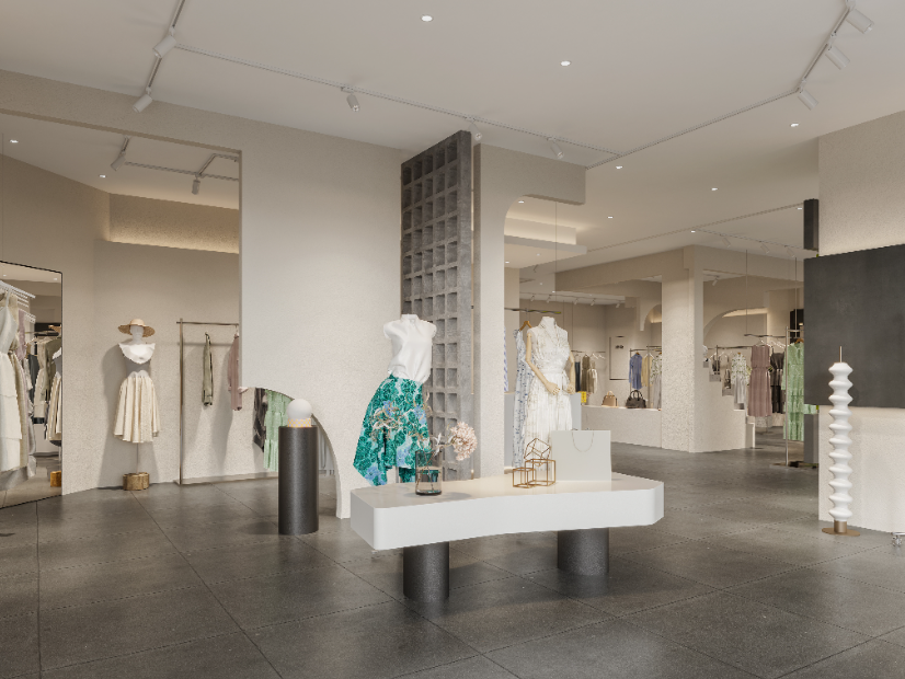 服装店——功能性辅以秩序感的室内布局_李余梦吖-站酷ZCOOL