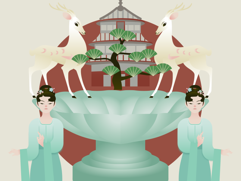 国潮唯美知否风插画_青春005-站酷ZCOOL