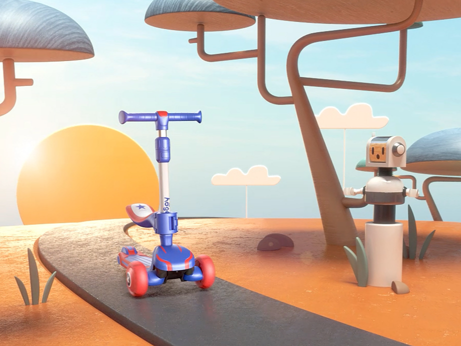 C4D产品动画《儿童滑板车》_Answer_hao-站酷ZCOOL